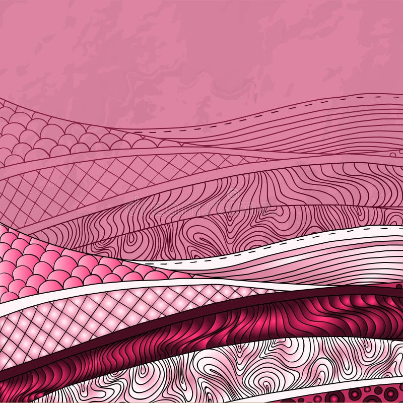 Vintage Decorative Waves Background. Stock Vector - Illustration of ...