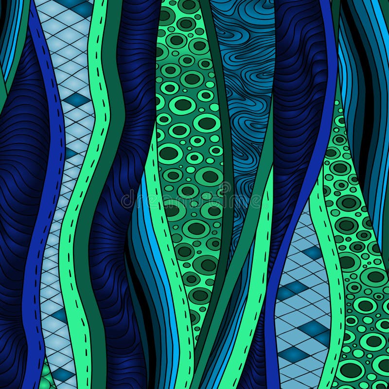 Vintage Decorative Waves Background. Stock Vector - Illustration of ...