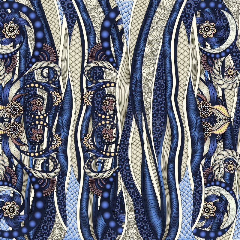 Vintage Decorative Waves Background. Stock Vector - Illustration of ...