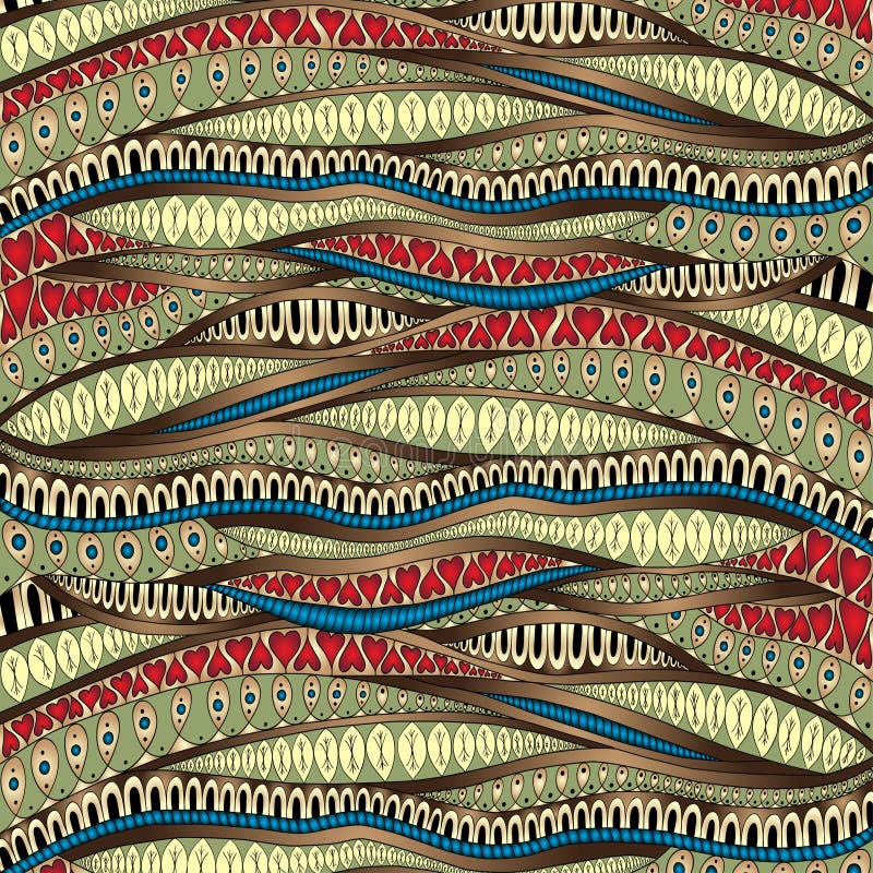 Vintage Decorative Waves Background. Stock Vector - Illustration of ...