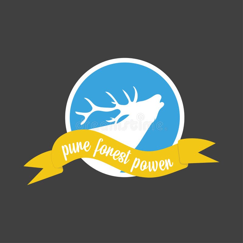 Vintage Deer Head Silhouette with Ribbon Banner Stock Vector ...