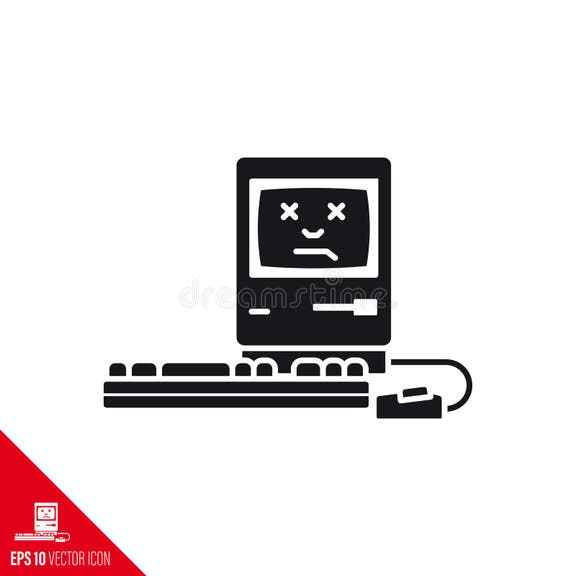 Vintage Defunct Personal Computer Vector Glyph Icon Stock Vector ...
