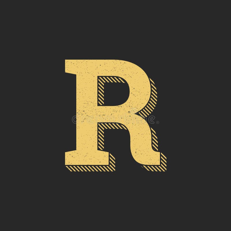 Vintage Del Oro De Logo Letter R Del Vector Ilustración del Vector ...