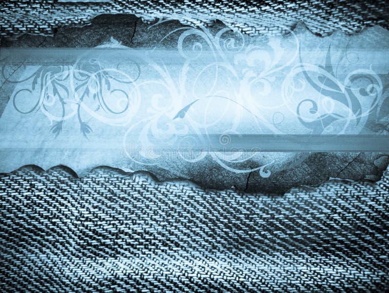 Denim Scrapbook Background with Autumn Leaves Stock Photo - Image of ...