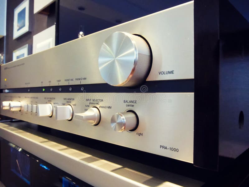 Ontario/Canada - 14 03 2017: Vintage Denon Stereo Amplifier Angled View ...