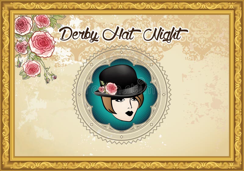 Vintage Derby Hat Night Background Stock Vector - Illustration of ...