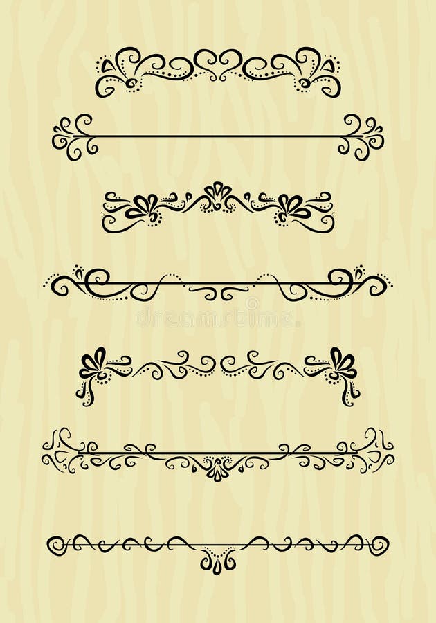 Vintage Design Borders Collection Stock Illustration - Illustration of ...