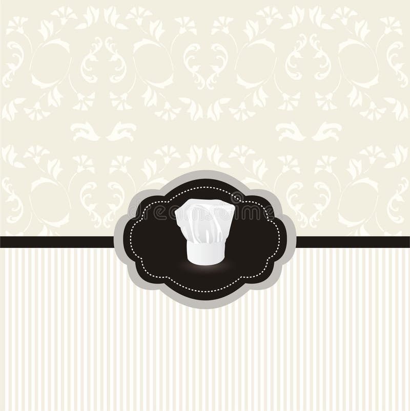 Vintage Design Card with Chef Hat Frame Stock Vector - Illustration of ...