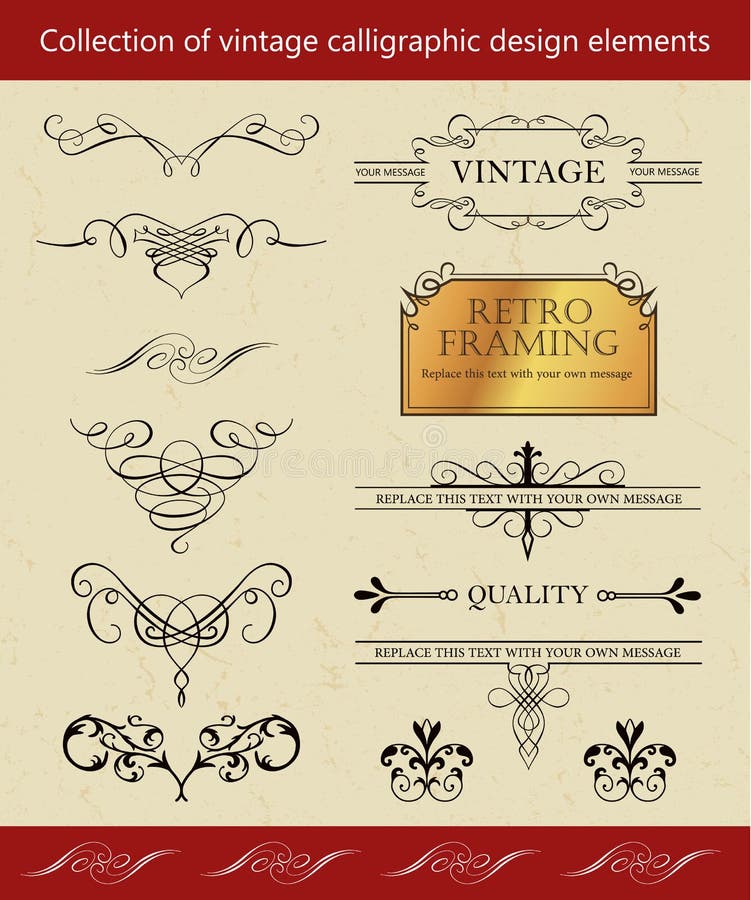 Vector Vintage Style Elements Stock Vector - Illustration of border ...