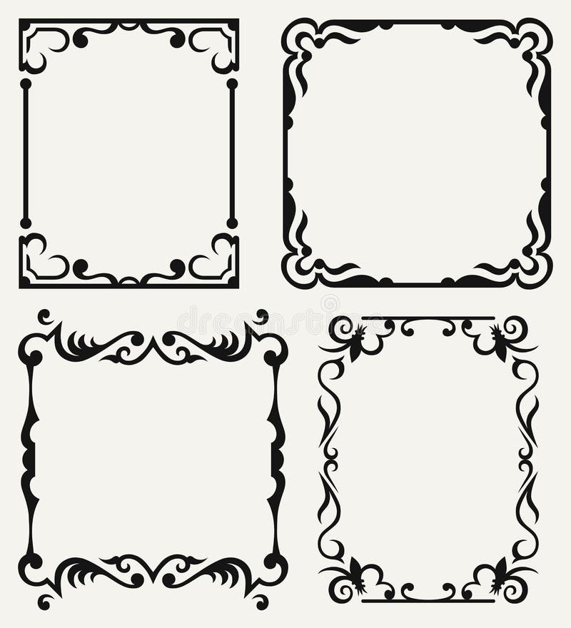 Round, Oval, Rectangular Vintage Victorian, Baroque Vector Frames Stock ...