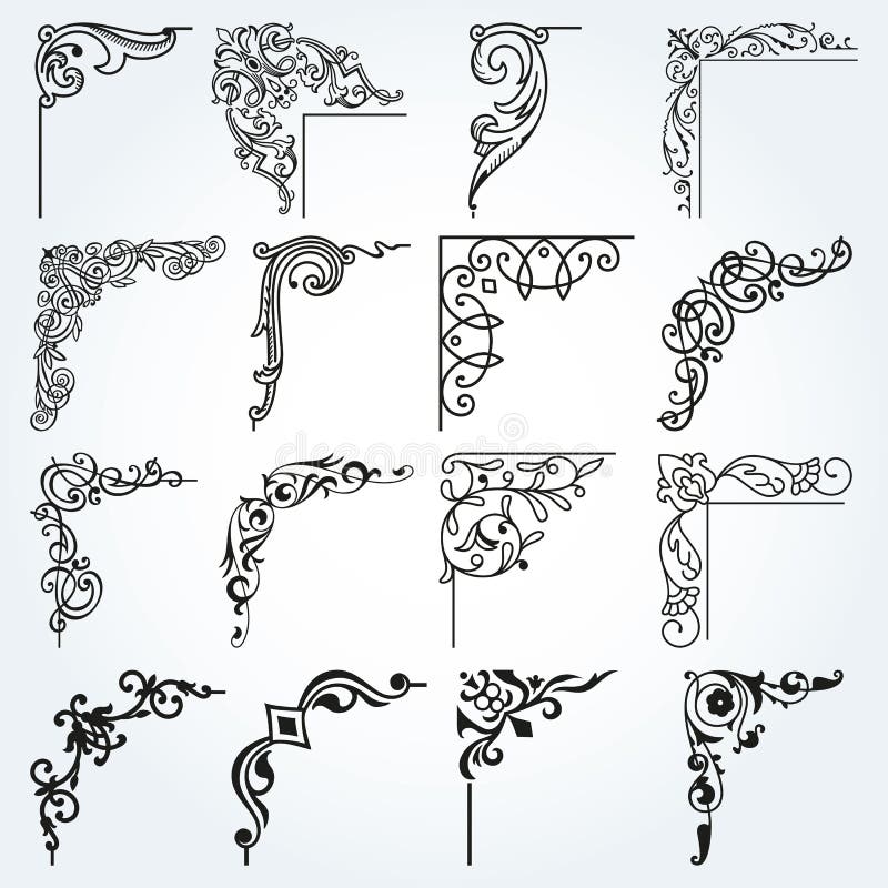 Coptic Ornament Frame Border Vector Corners Stock Vector - Illustration ...