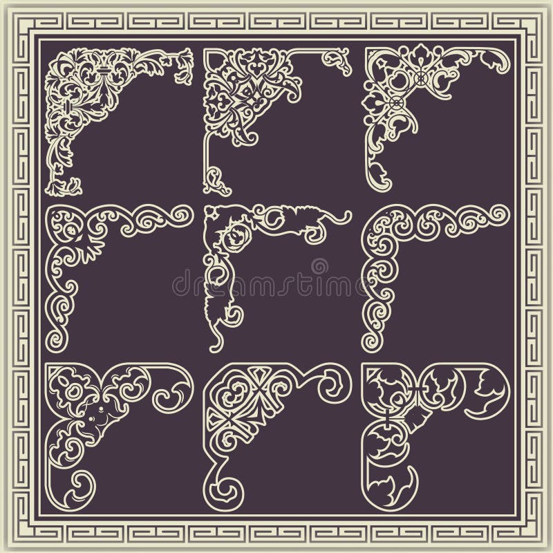 Vintage Design Elements Corners Stock Vector - Illustration of ...