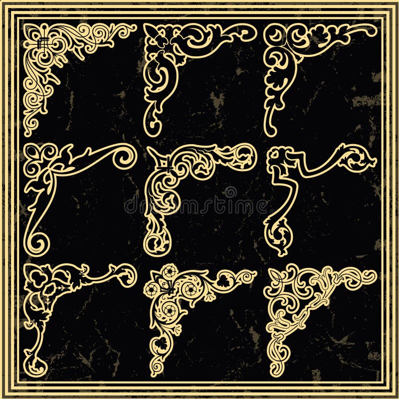 Vintage Design Elements Corners Stock Vector - Illustration of ...