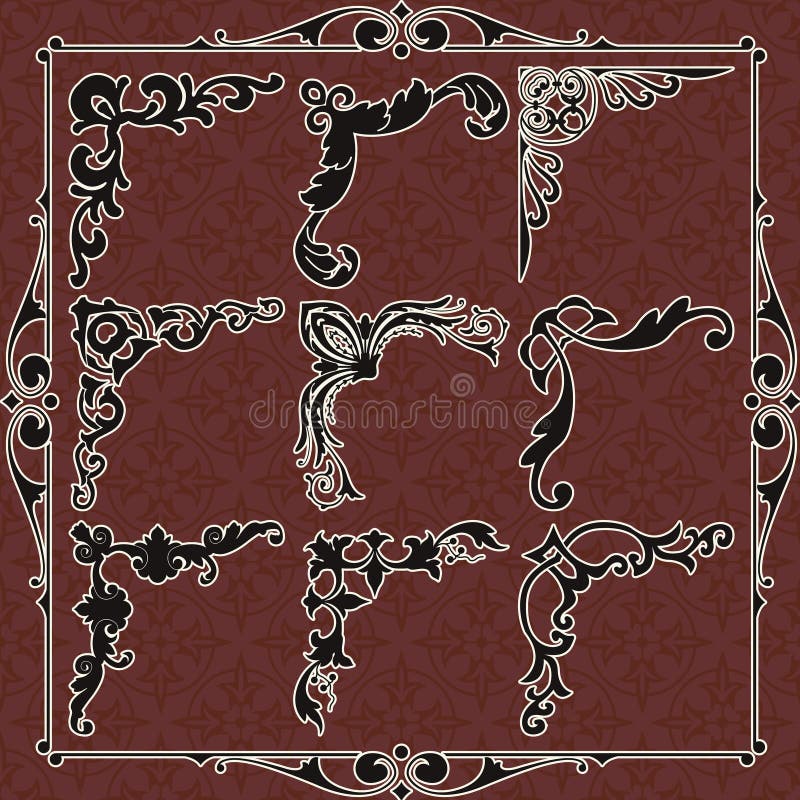 Vintage Design Elements Corners Stock Vector - Illustration of frame ...