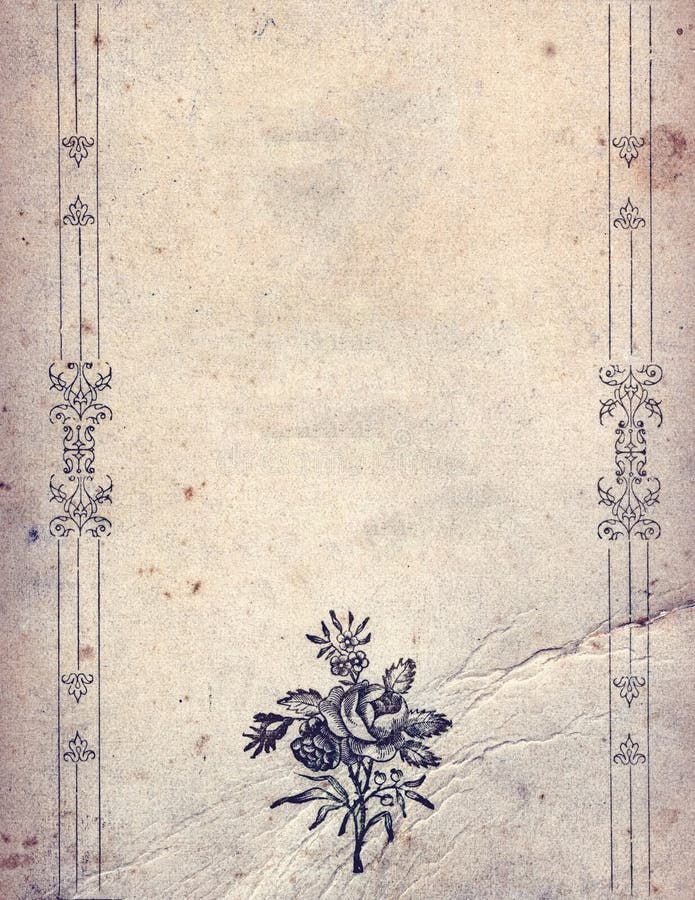 Vintage Design Elements on Old Paper Sheet Stock Photo - Image of ...