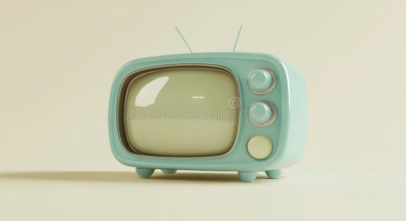 A Vintage Design Features a Retro Blue Television Set Against a ...