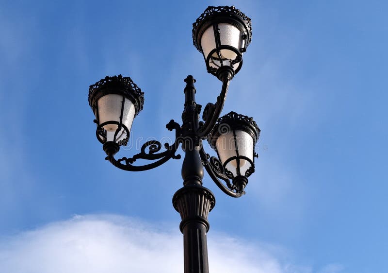 Vintage Design Lighting Pole in Romania Stock Photo - Image of lamp ...