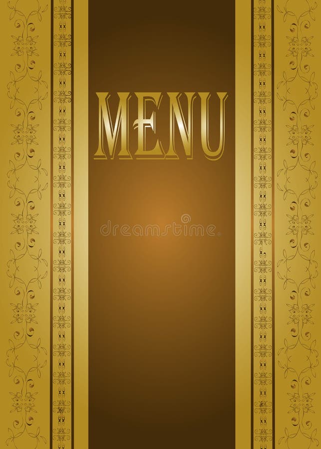 Menu in golden stock vector. Illustration of golden, rounded - 86371590