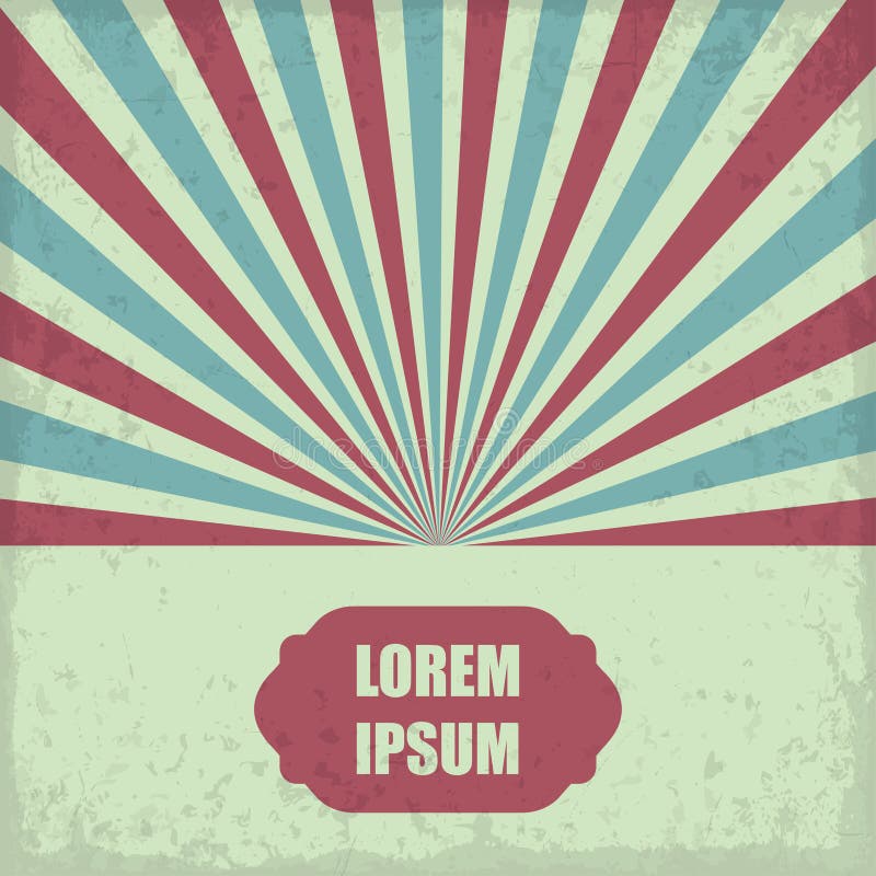 Vintage Design Template. Retro Poster with Frame Sun Rays Stock ...