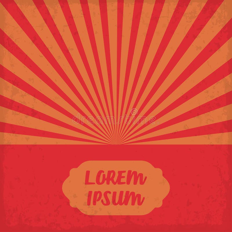 Vintage Design Template. Retro Poster with Frame Sun Rays Stock Vector ...