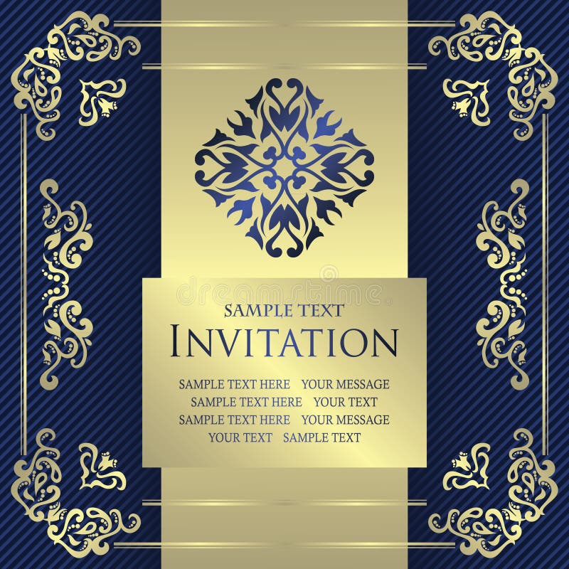 Retro Invitation Card with Lace Elements a Stock Vector - Illustration ...