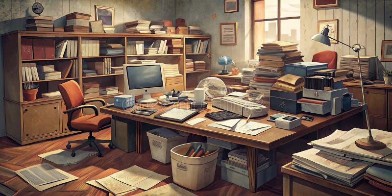 A Vintage Desk Overflowing with Creativity a Look at a Cluttered ...