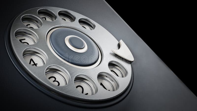 Red Rotary Dial of an Analogue Telephone. 3D Illustration Stock ...