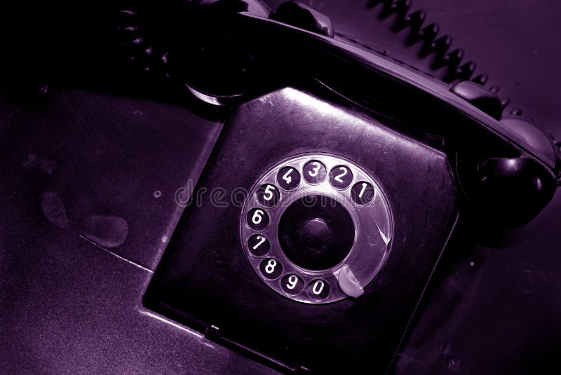 Vintage Dial Telephone with a Coiled Cable and a Handset. Stock Photo ...
