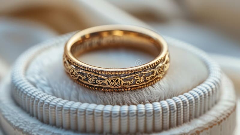 Vintage Diamond Engagement Ring Lying on the Table Stock Illustration ...