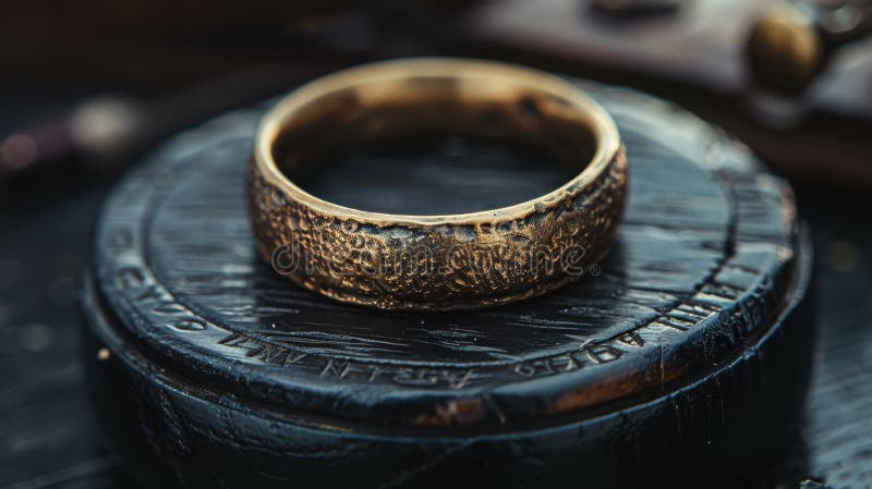 Vintage Diamond Engagement Ring Lying on the Table Stock Illustration ...