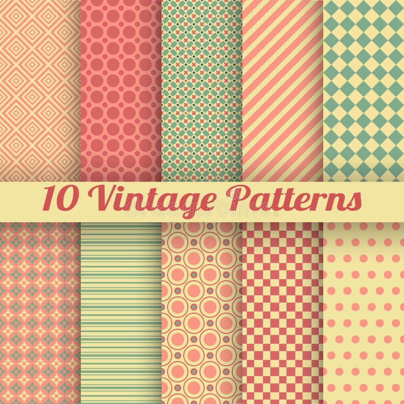 Vintage Different Vector Seamless Patterns Stock Vector - Illustration of fashion, classic: 42095706