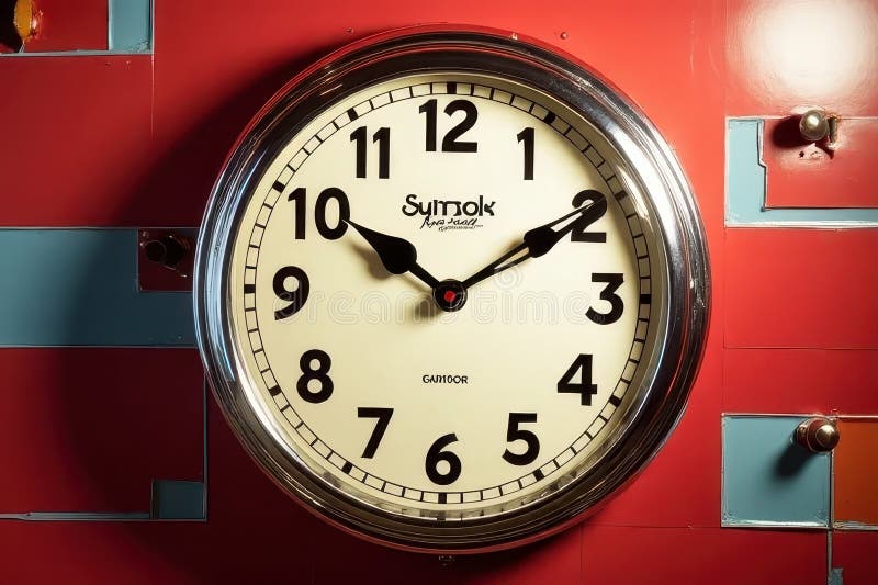 Vintage Diner Clock with Elegance Stock Illustration - Illustration of ...