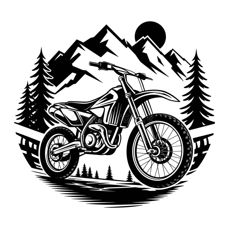 Vintage Dirt Bike Adventure Awaits Vector Stock Vector - Illustration ...