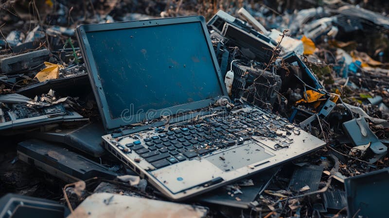 Vintage Discarded Used Laptop Technology Concept for Adobe Stock Photos ...