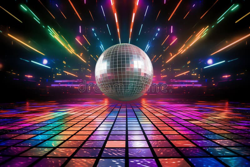 Vintage Disco Dance Floor Themed Backdrop 80s Retro Nostalgic Stock ...