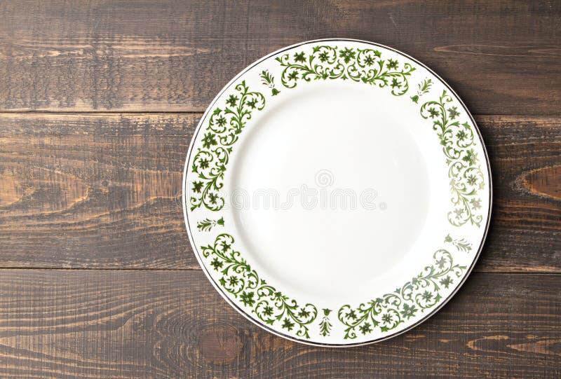 Vintage Dish on Wooden Background. Stock Photo - Image of china, retro ...