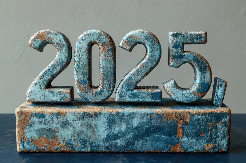 Vintage Distressed 2025 Decorative Numbers with Base that Add Character ...