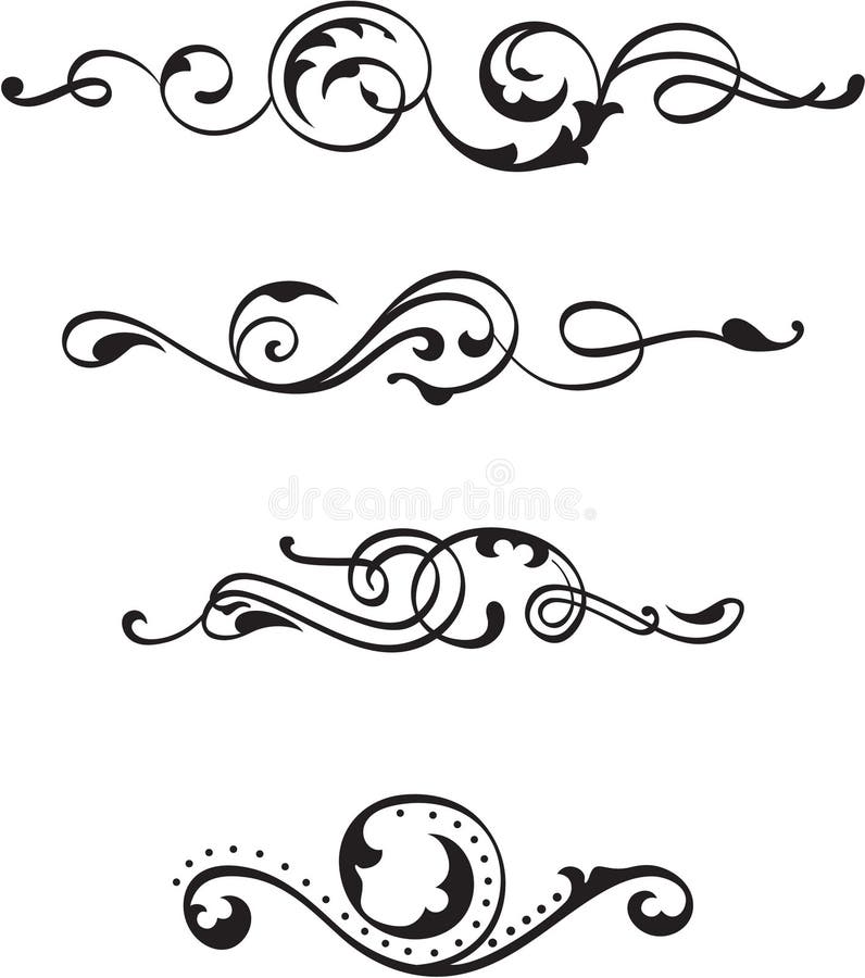 Victorian Rule Lines or Scrolls Stock Vector - Illustration of fancy ...