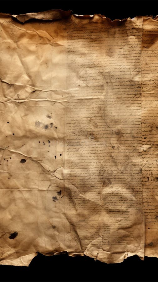 Vintage Document Texture Showcasing Aged, Shadowed Edges. Stock ...