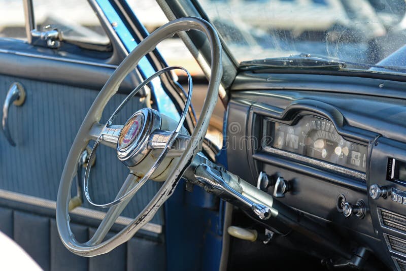 Vintage Dodge Regent Car Steering Wheel Editorial Stock Photo - Image ...
