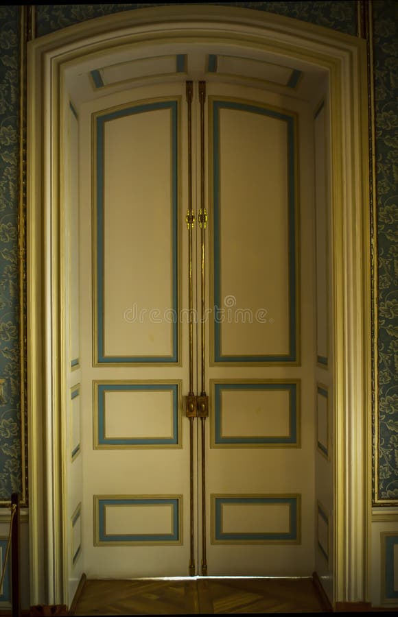 Vintage Door. Double Wing Door in the Room Stock Photo - Image of board ...