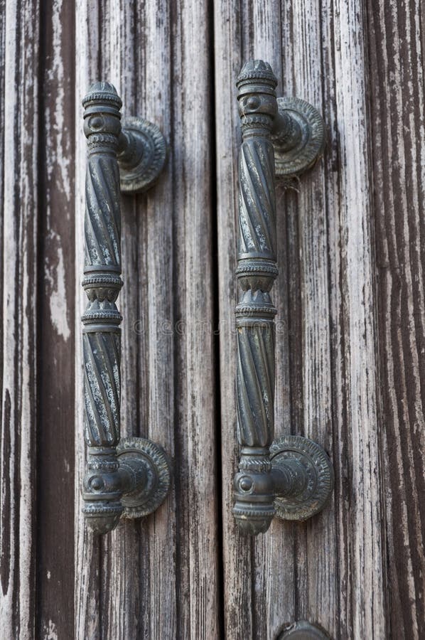 Vintage door with handles stock image. Image of door - 97343199