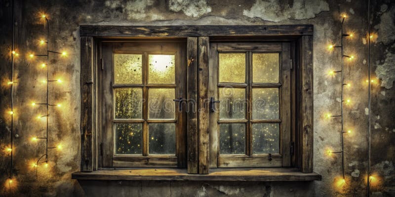 Vintage Double Window with Bokeh a Nostalgic Glimpse into a Charming ...