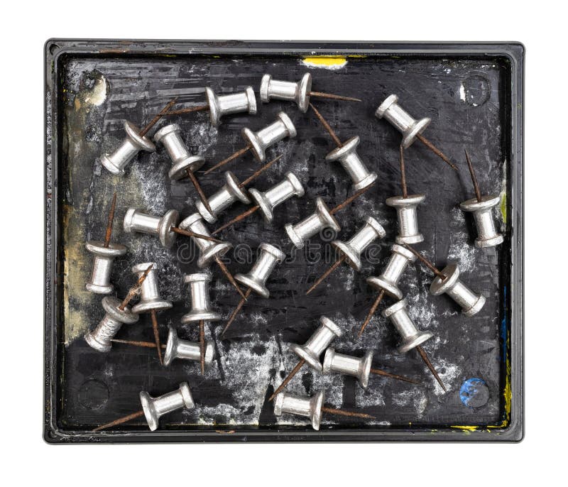 Vintage Drawing Pins for Attaching Drawing Paper Stock Image - Image of ...