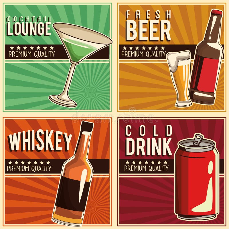 Drinks Card, Background Of Vine Stock Illustration - Illustration of ...