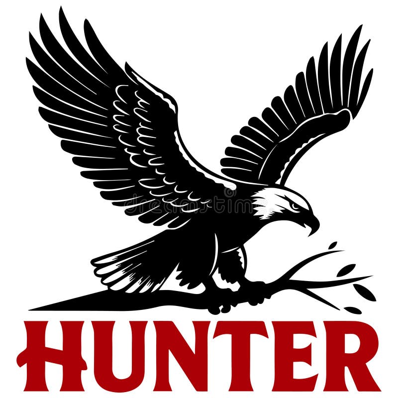 Vintage Eagle Design and HUNTER Text. T-shirt Vector Design Stock ...