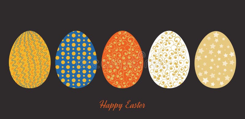 Vintage Easter Egg Design Set Stock Vector - Illustration of pattern ...