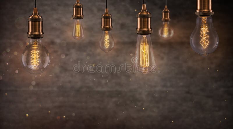 Edison Light Bulbs Close Up Stock Photo - Image of background ...