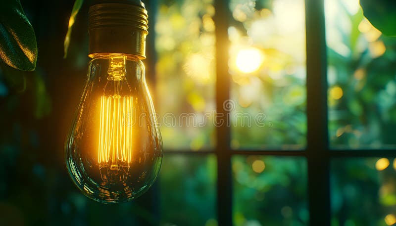 Vintage Edison Light Bulbs are Prominently Displayed in a Warm and ...