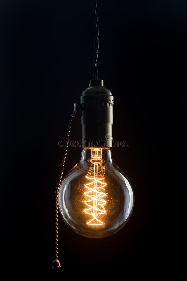 Vintage Edison type bulb stock photo. Image of brass - 48111654